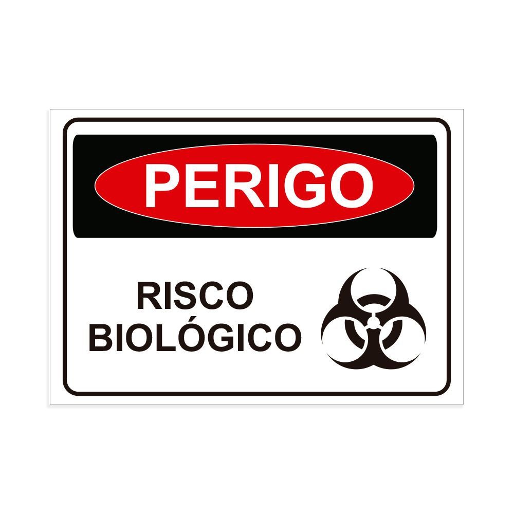 Placa de Sinalização Perigo Risco Biológico em Pvc | MadeiraMadeira