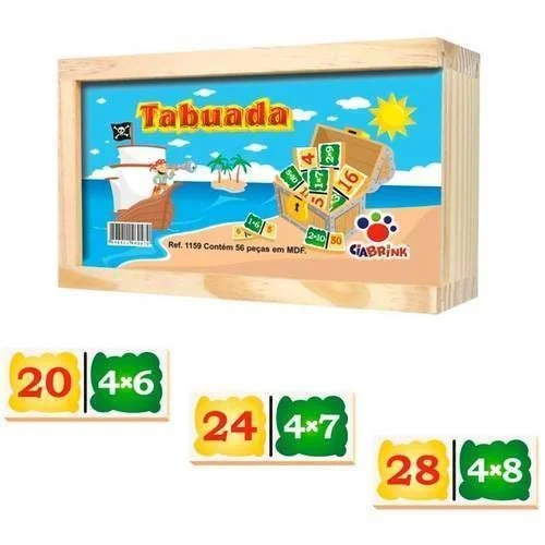 Tabuada De 1 À 10 Em Madeira Com 56 Peças 1159 Cia | MadeiraMadeira