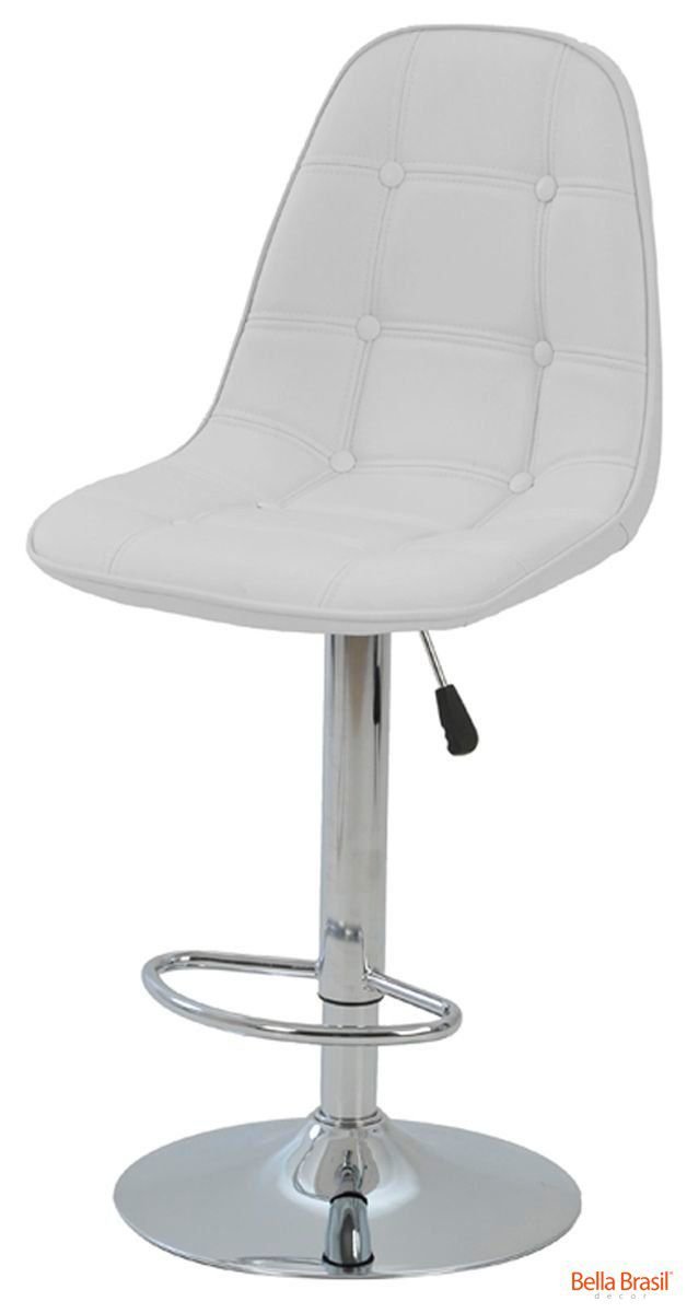 Banqueta Eames Botone - Branca | MadeiraMadeira