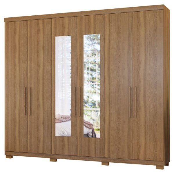 Guarda-Roupa Casal 6 Portas New Maestro com Espelho Amêndola Touch ...