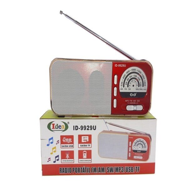 Rádio Portátil Recarregavel Caixinha de Som Vintage Retro Bivolt Am FM ...