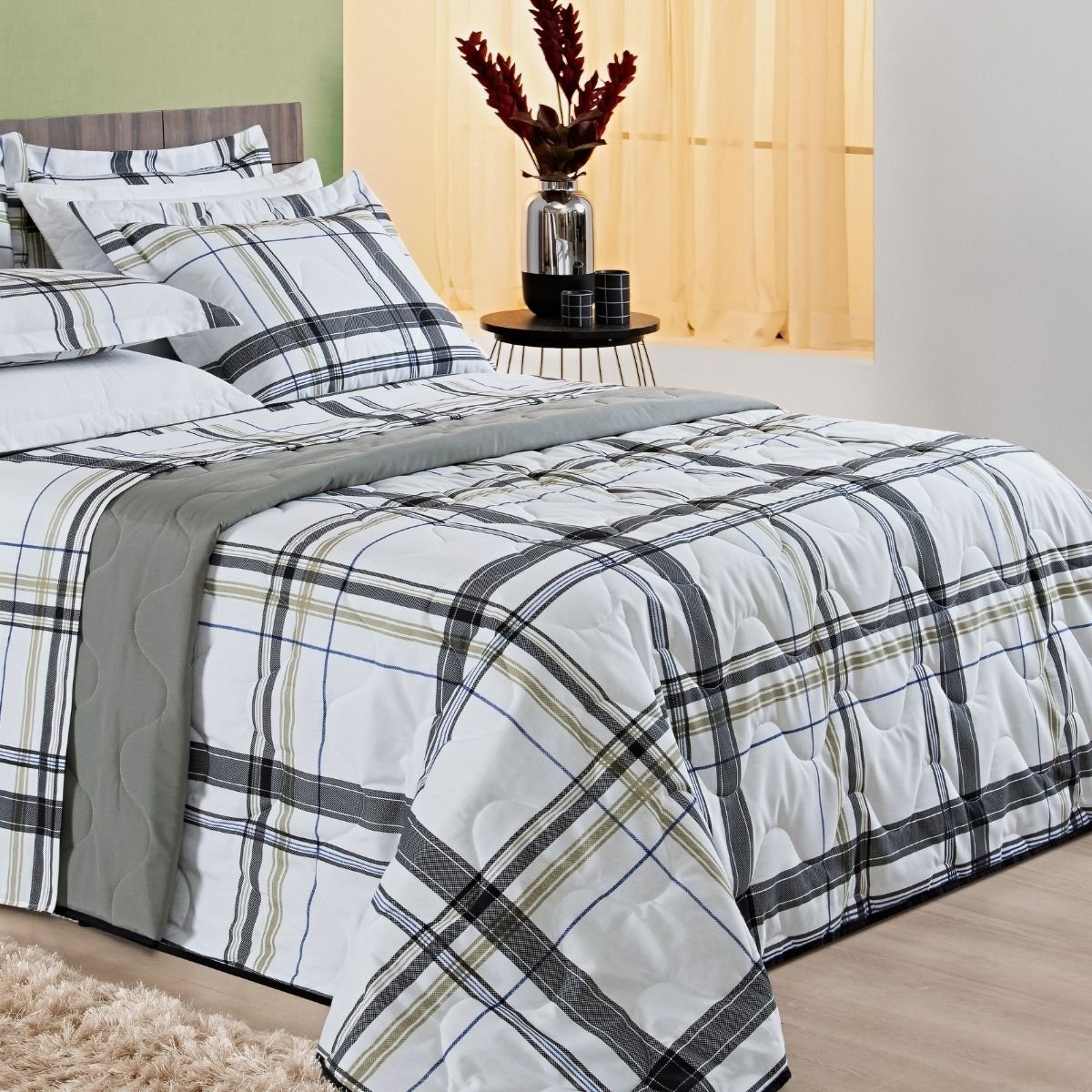 Colcha Cobre Leito King 3 Peças Dupla Face Algodão 180 Fios Primor ...