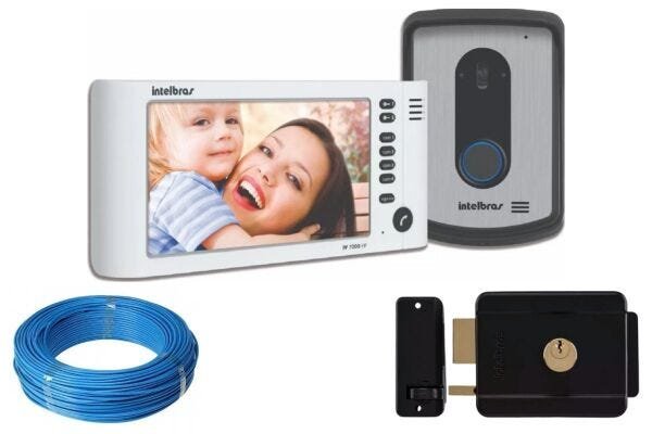 Vídeo Porteiro Intelbras Iv 7010 Lcd e Fechadura e 40Mts Cabo | MadeiraMadeira