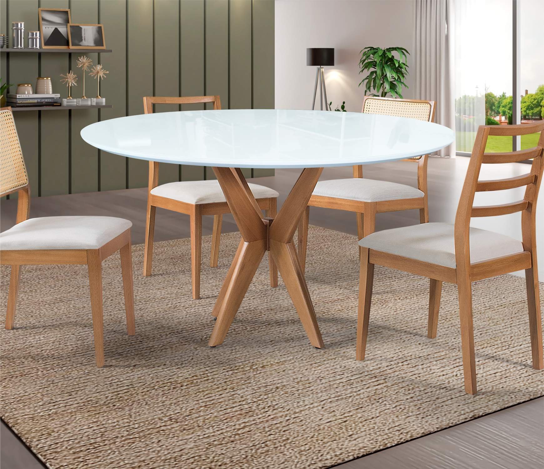Mesas de Jantar Pandora Casa MAD Mesa Cone Branco 1,10m | MadeiraMadeira
