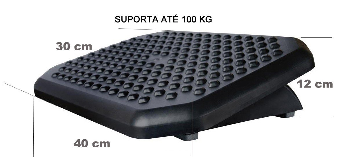 Conjunto 5 Apoios Ergonômicos Para os Pés - Suporta Até 100 Kg - Preto ...