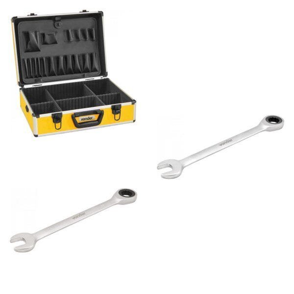 Kit Ferramentas Espresso Móveis com Maleta e 2 Chaves Combinada com Catraca 8mm e 9mm 395734 ...