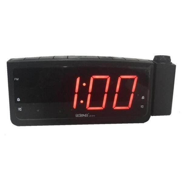 Rádio Relógio Digital Despertador Horas Projetor Lelong 672 ...
