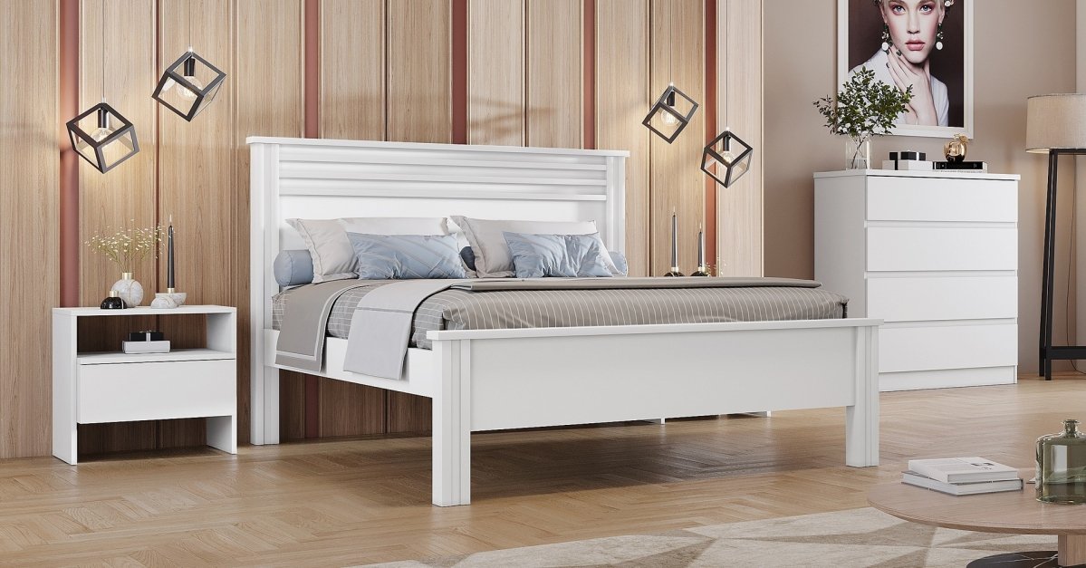 Cama Casal Verona Plus Moveis Novo Horizonte Branco | MadeiraMadeira