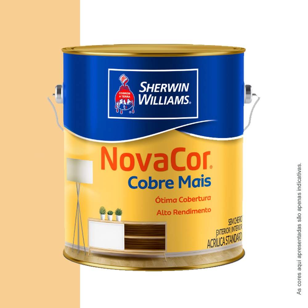 Tinta Novacor Cobre Mais Galão 3,6l Sherwin Williams Externa Pêssego ...