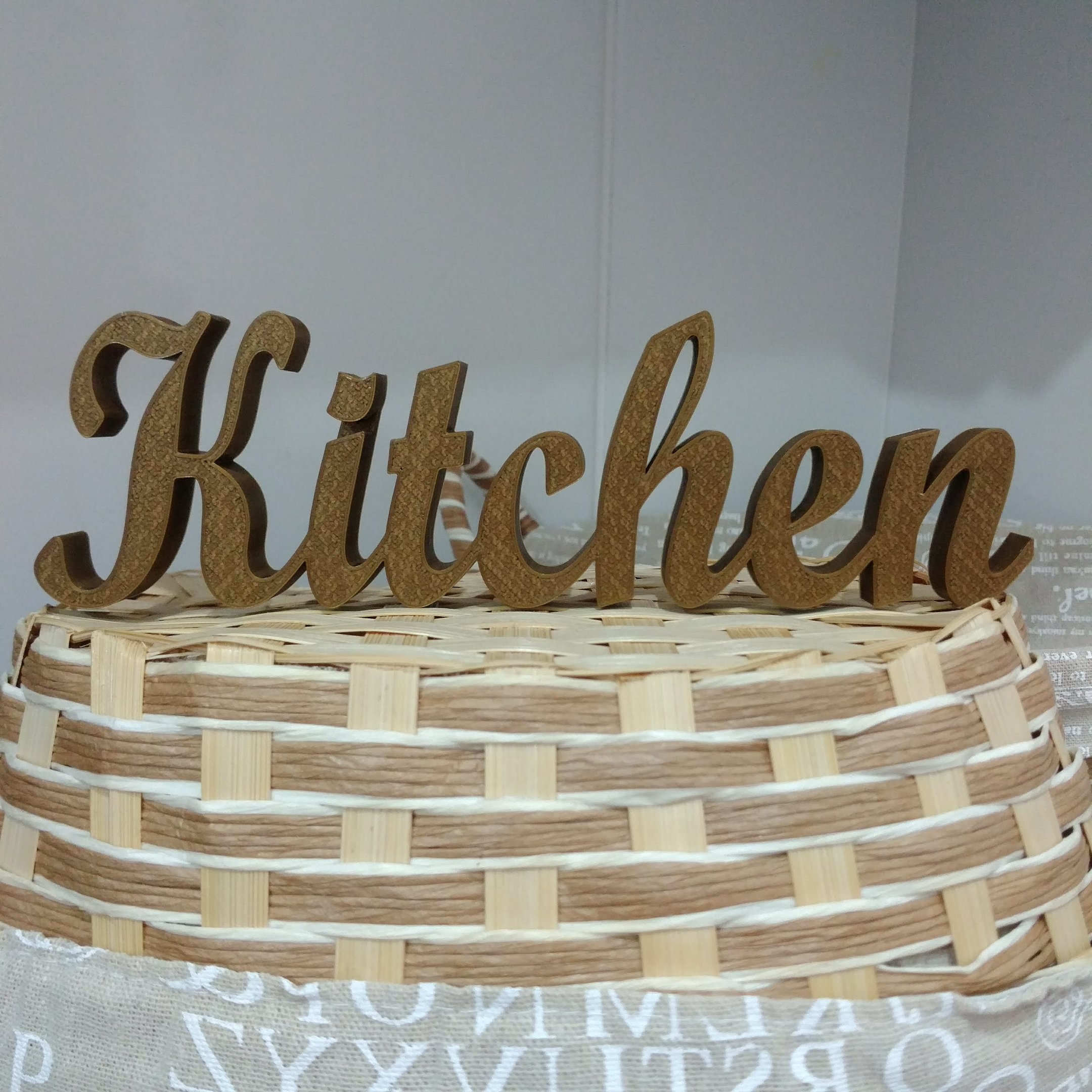 Palavra Kitchen - Estatueta 6cm Decoração Cozinha - Toque 3D:Bronze ...