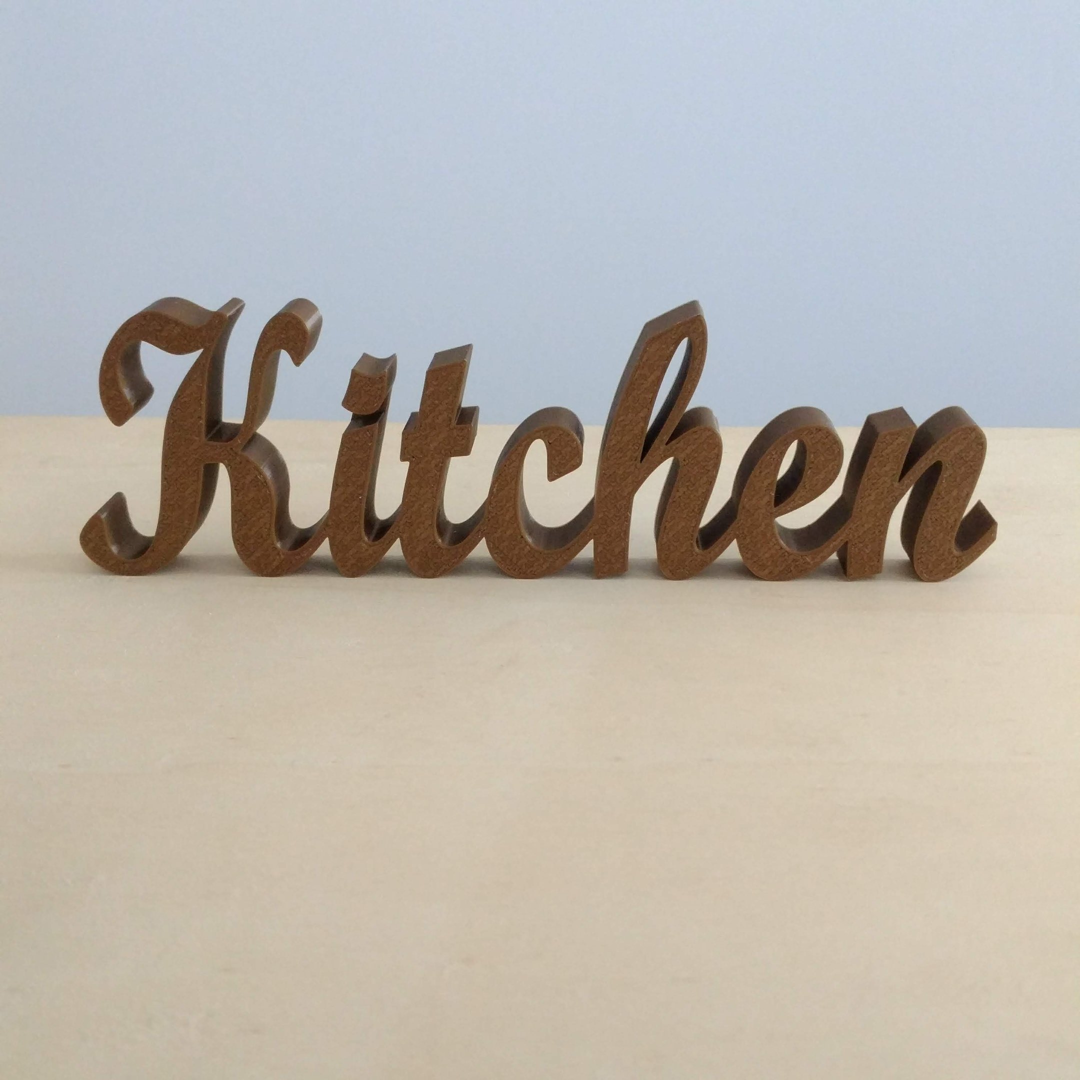 Palavra Kitchen - Estatueta 6cm Decoração Cozinha - Toque 3D:Bronze ...