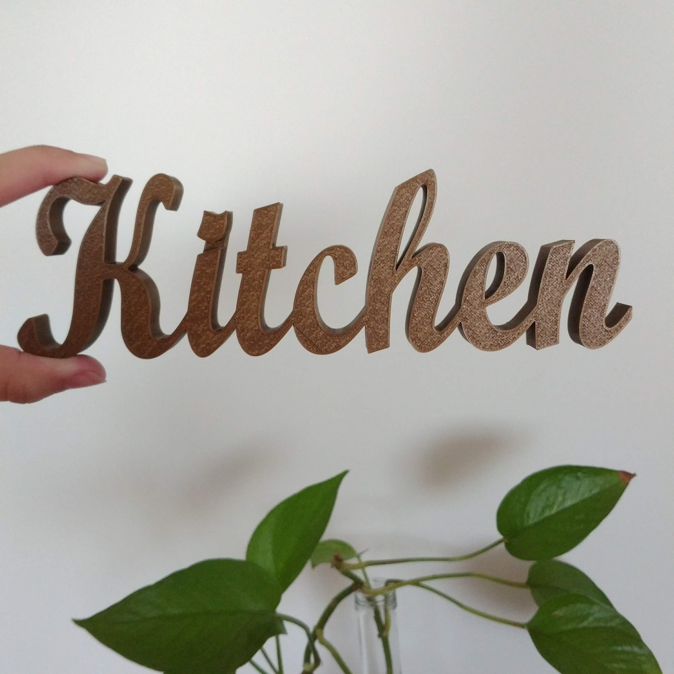 Palavra Kitchen - Estatueta 6cm Decoração Cozinha - Toque 3D:Bronze ...