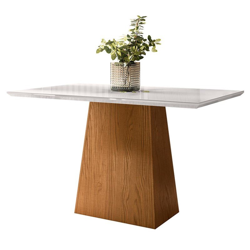 Mesa de Jantar Jasmin 120x80 Ipê/Off White - PR Móveis | MadeiraMadeira