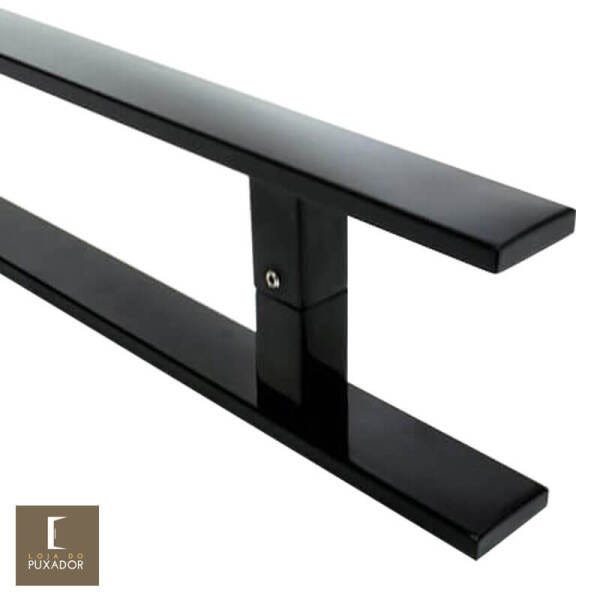 Puxador Para Portas Duplo em Aço Inox 304 Modelo Clean Preto Fosco para ...