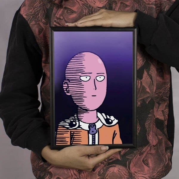 Quadro Saitama - One Punch-Man - Saitama...Ok! - A4 (21,0cm x 29,7cm ...
