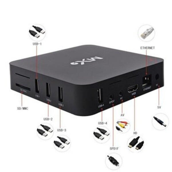 TV Box Mx9 4K Android 10.1 8Gb Velocidade Smart 1080P Hd Internet TV ...