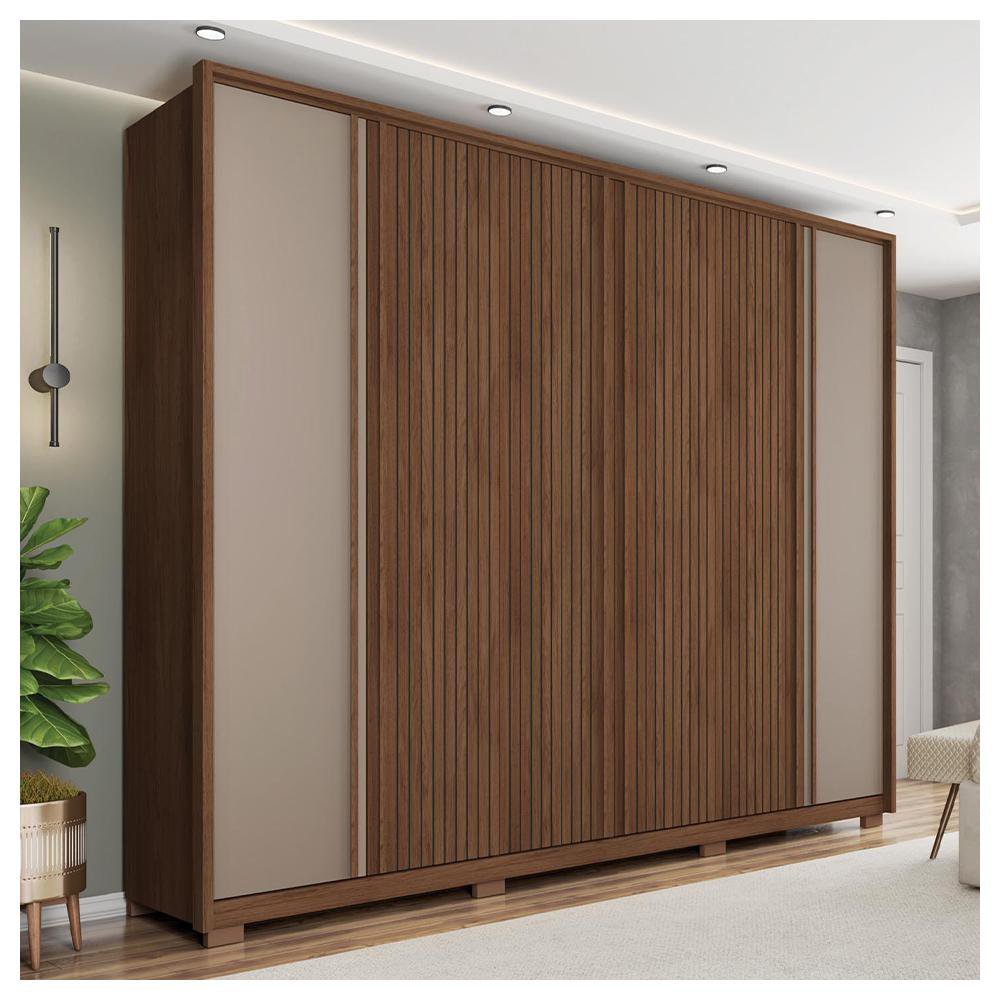 Guarda Roupa Grande Casal 6 Portas 4 Gavetas Marrom Next | MadeiraMadeira