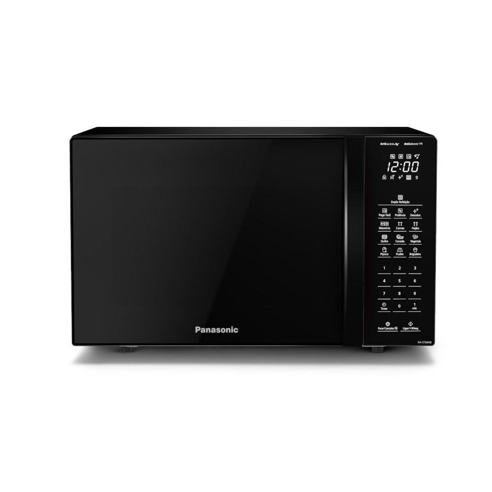 Microondas Panasonic Dupla Refeição 34L Black Glass NN-ST66NBRU - 220 ...