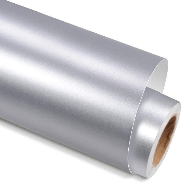 Vinil Envelopamento Prata Fosco - 60 CM - 50 METROS | MadeiraMadeira
