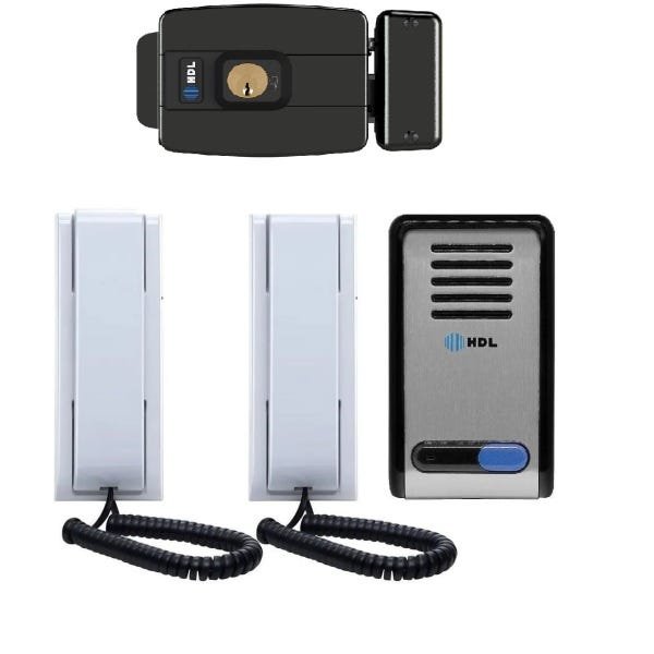 Kit Interfone Residencial HDl 2 Pontos + Fechadura Elétrica Af ...