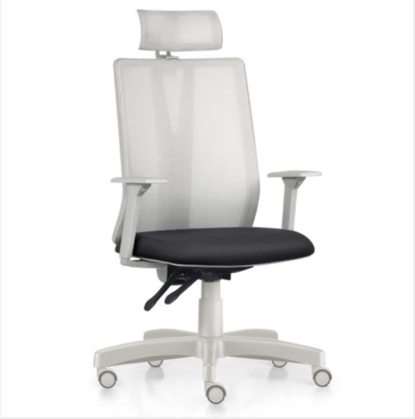 Cadeira de Escritório Presidente Addit Apoio Cabeça Estrutura Cinza ...