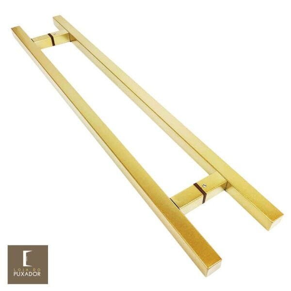 Puxador Para Portas Duplo em Aço Inox 304 Modelo Aristocrata Dourado ...