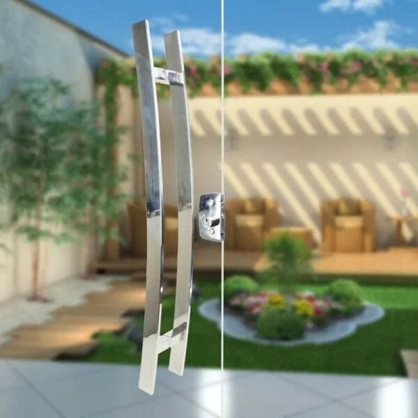 Puxador Aço Inox Polido/Cromado Para Porta Vidro Temperado Blindex ...