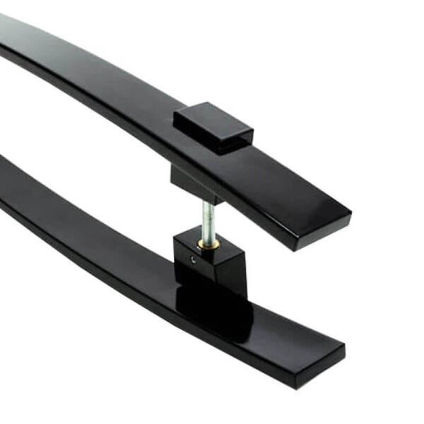 Puxador Portas Duplo Aço Inox Preto Alba 60 cm para portas: pivotantes ...