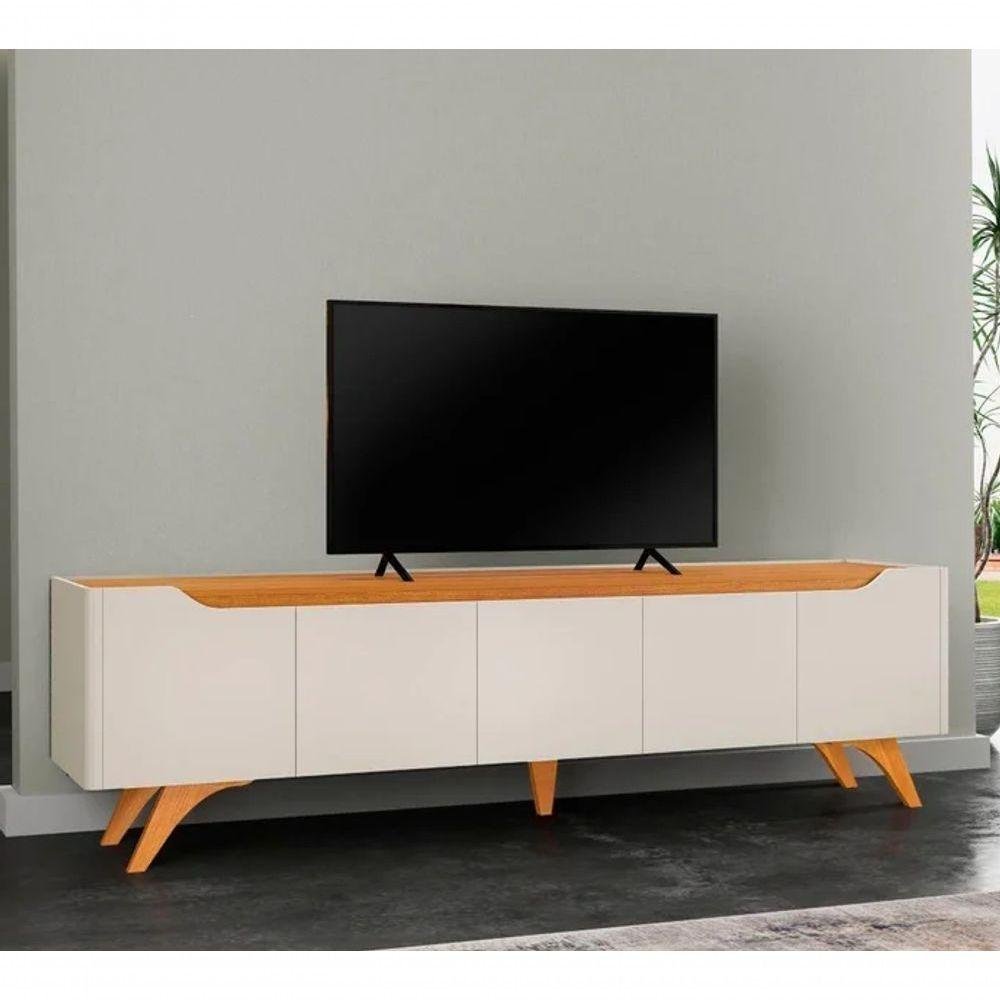 Rack Grécia para Tv até 75 Polegadas 4 Portas 1 Gaveta Off White ...