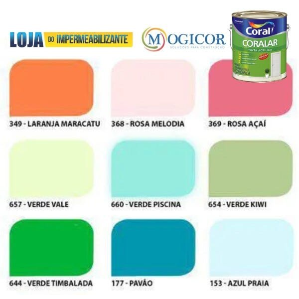 Tinta Acrílica Coral Coralar 3,6 Litros - Cores - Refresco | MadeiraMadeira