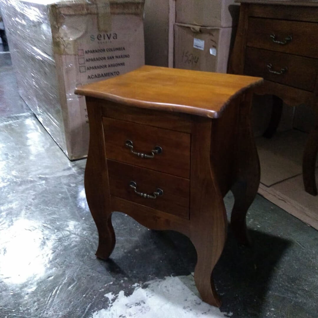 Cômoda De Cabeceira Bombê 2 Gavetas 1026 Imbúia Glazer | MadeiraMadeira