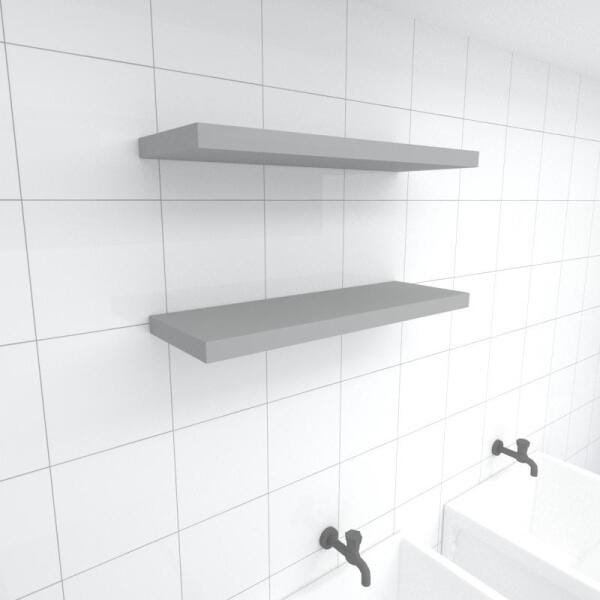 Kit 2 prateleiras para lavanderia em MDF suporte Inivisivel cor cinza ...