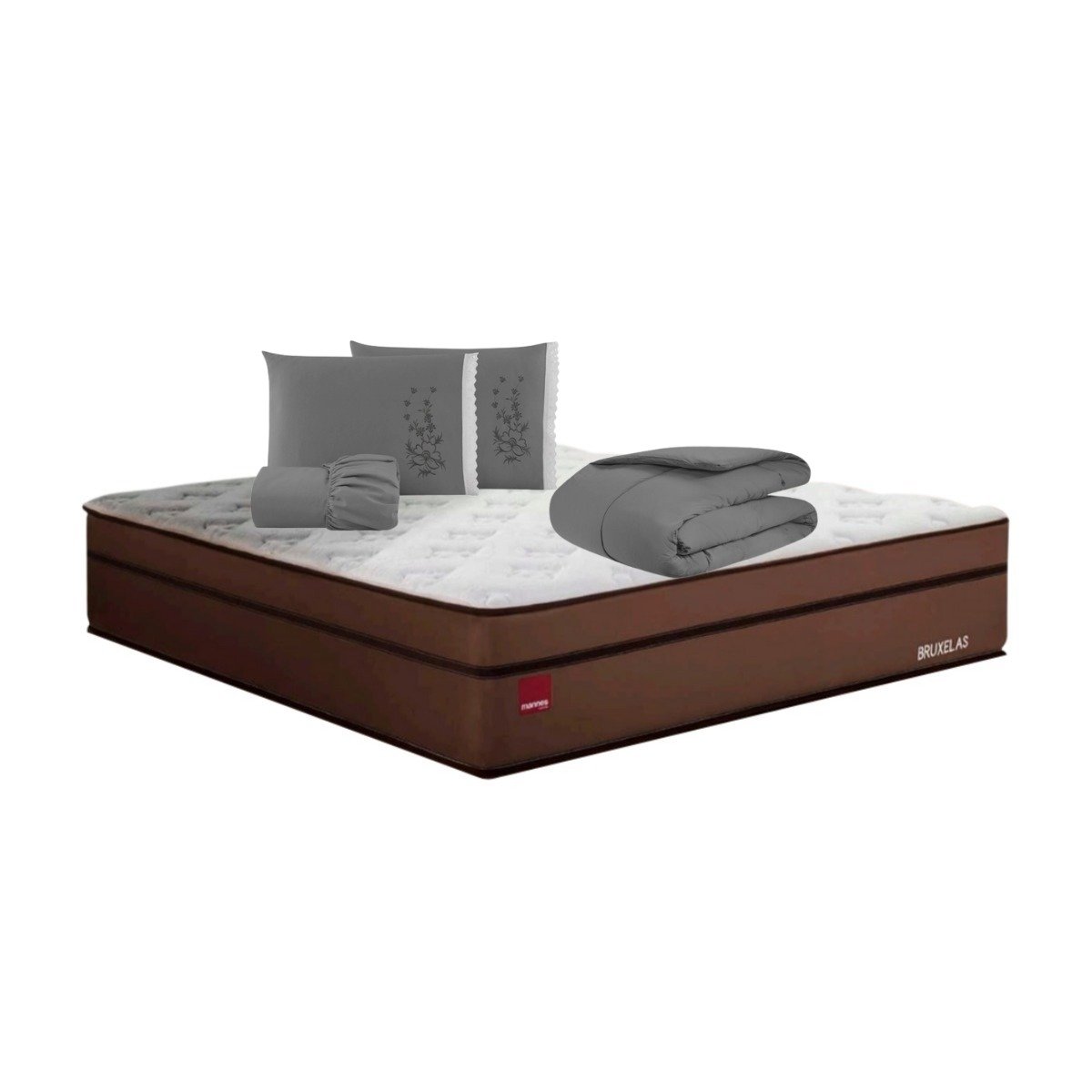 Colchão Casal Mannes Bruxelas Molas Multispiral 36x138x188 | MadeiraMadeira
