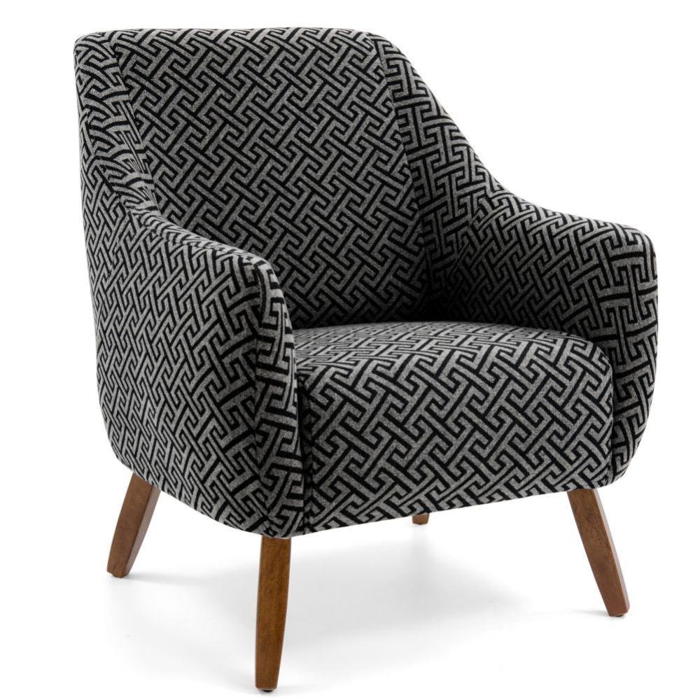 Poltrona Decorativa Base Fixa Pés de Madeira Paloma D02 Jacar Algodão B ...