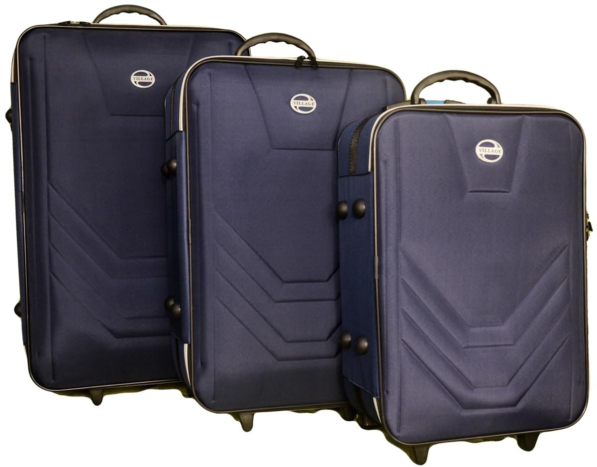 Kit conjunto 3 Malas Village Grande Média Pequena Swiss Azul ...