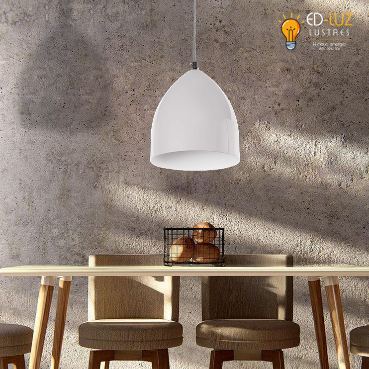 Pendente Luminária Teto Cone Bala Sala Quarto Balcão Lâmpada ...