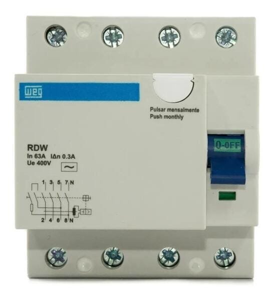 Interruptor Diferencial Residual 4P 25A 30Ma Rdw-30-25-4 Weg | MadeiraMadeira
