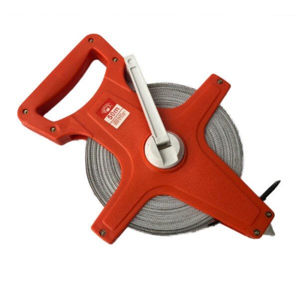 TRENA LONGA FITA DE VIDRO METRICA 50 METROS COM MANIVELA CAIXA ABERTA ...