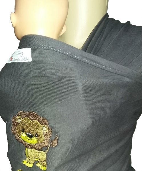 Wrap sling bordado Tema Leão. | MadeiraMadeira