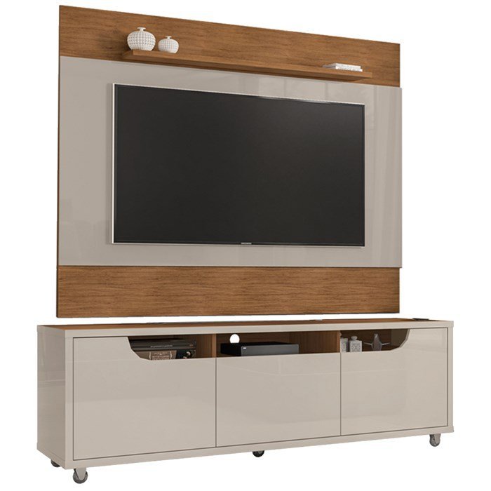 Painel Para Tv 50 Pol 088167 E Rack 160cm 011079 Off White Cedro DCASA ...