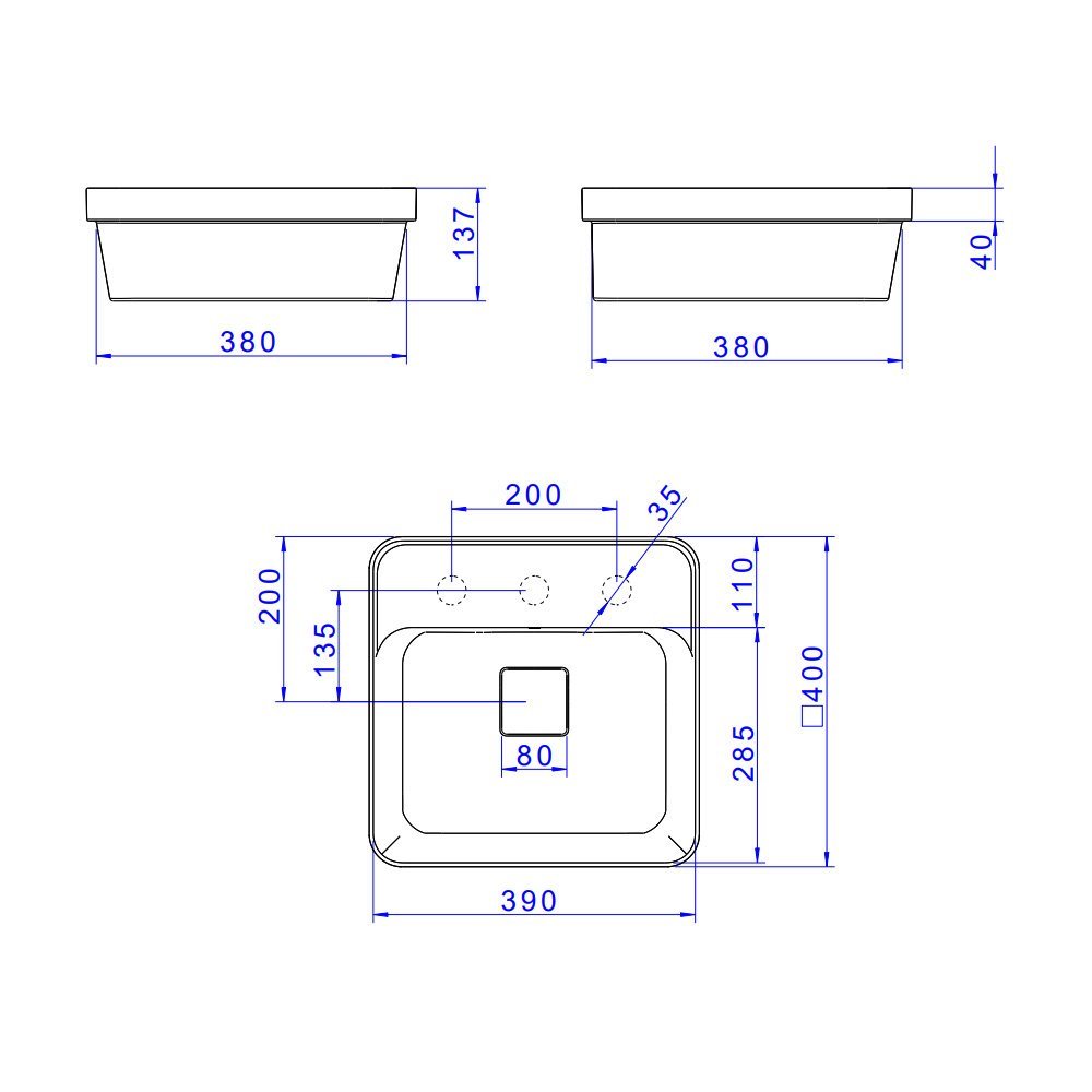Cuba De Sobrepor Deca Slim 40X40 L.21040.M.94 Quadrada Com Mesa Ébano ...