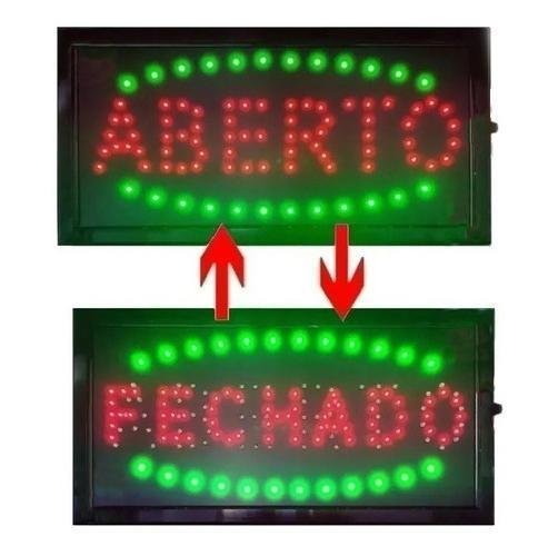 Placa Letreiro Painel Luminoso Led Aberto/fechado 110v 2em1 ...