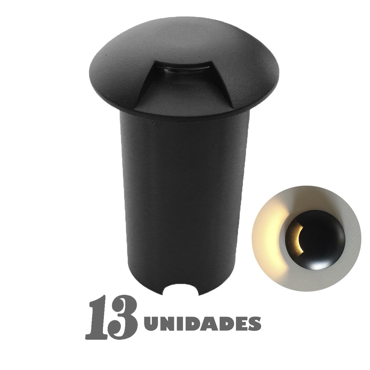 13 Balizador Para Embutir Led Redondo 2700K Preto Lup50 | MadeiraMadeira