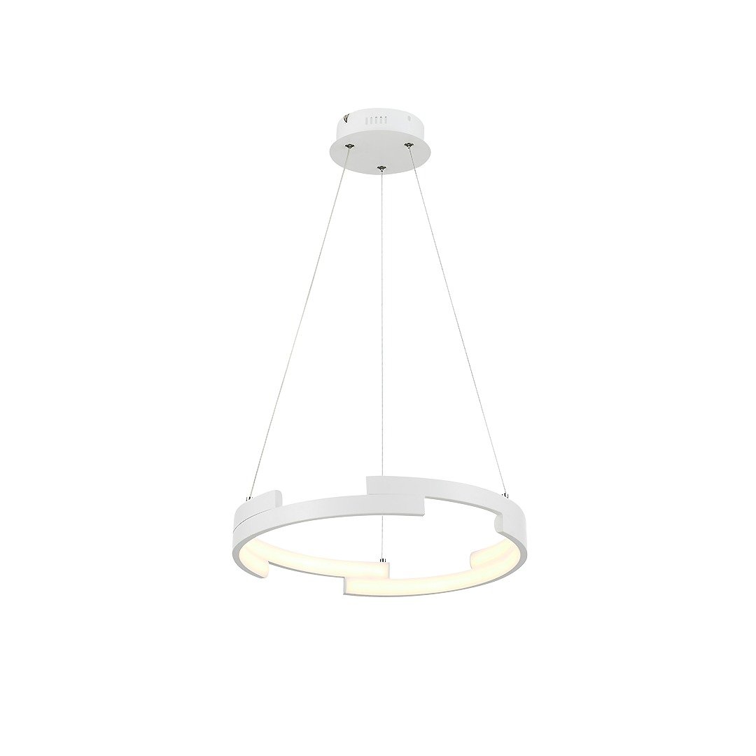 Lustre Pendente Led Moderno 40w Epsilon Anel Branco 3000k Bivolt ...