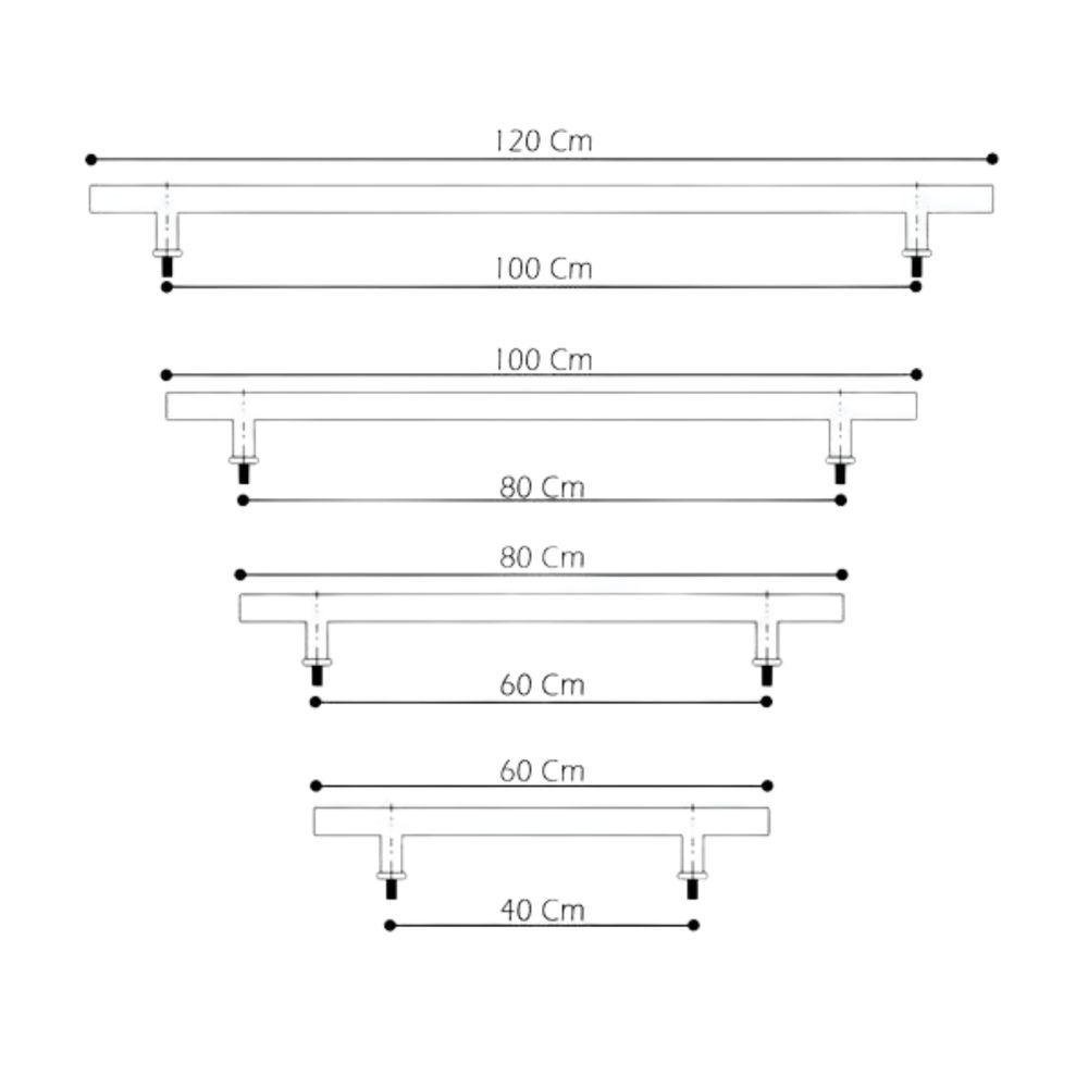 7001 Puxador Tubular Redondo de Alumínio Preto 60cm | MadeiraMadeira