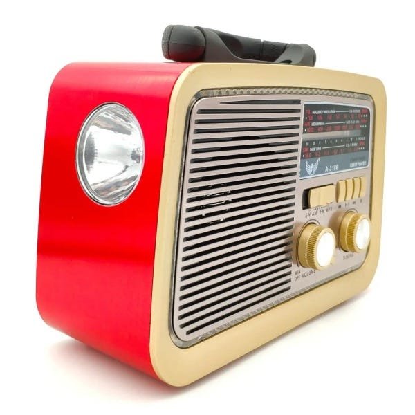 Rádio Retro A-3188 Vintage Am Fm Sw USB Bluetooth Bateria Recarregavel ...