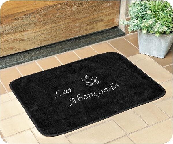 Tapete Capachos Antiderrapante para Porta de Entrada com Frase 68 x ...