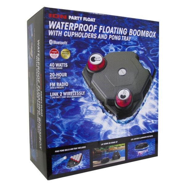 Boombox Flutuante À Prova D´água Party Float Ion Com Porta-Copos E ...