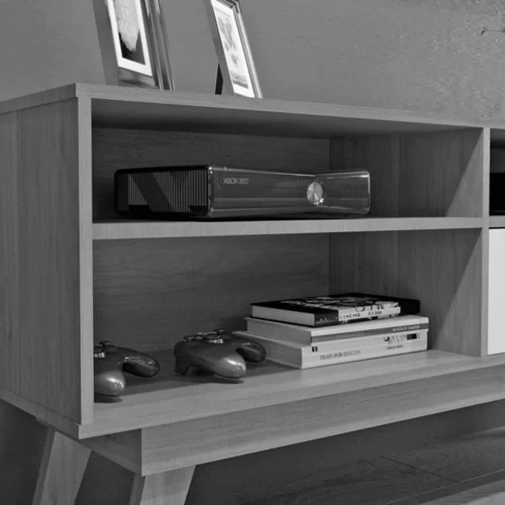 Home Theater Rack Para TV 50 Polegadas Sala Quarto 1 Porta 3 Nichos MDP ...