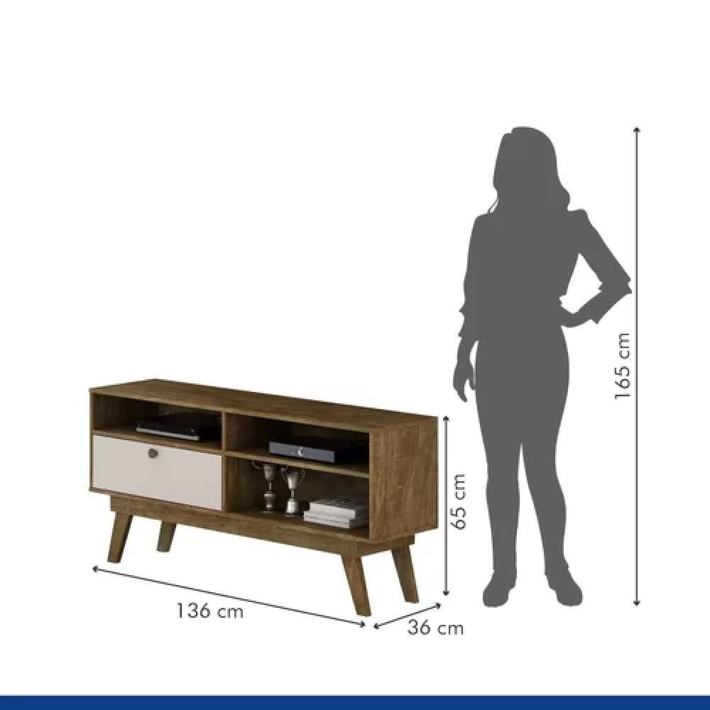 Home Theater Rack Para TV 50 Polegadas Sala Quarto 1 Porta 3 Nichos MDP ...